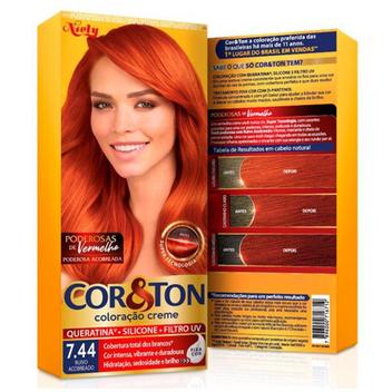 Tintura cor & ton 7.44 ruivo acobreado 50g - Tinta de Cabelo - Magazine ...