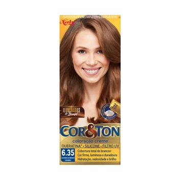 Tintura Cor & Ton Iluminadas Do Brasil Kit 6.35 Castanho Caramelo - Cor ...