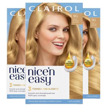 Tintura de Cabelo Clairol Nice'n Easy 9G - Louro Dourado Claro (3 ...