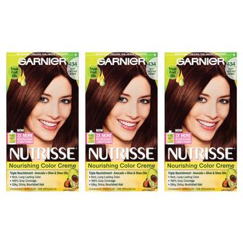 Tintura de Cabelo Garnier Nutrisse 434 Castanho Escuro - Pacote com 3 Unidades - Tinta de Cabelo ...