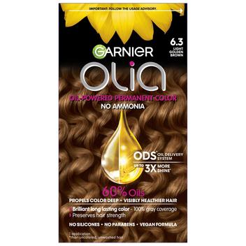 Tintura de Cabelo Garnier Olia 6.3 Castanho Dourado Claro - Sem Amônia - Tinta de Cabelo ...