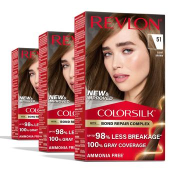 Tintura de cabelo Revlon ColorSilk 51 Castanho claro com cobertura 100% ...