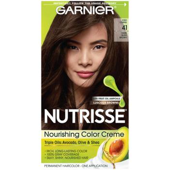 Tintura para cabelo Garnier Nutrisse Creme Nutritivo 41 Castanho Nude Escuro - Tinta de Cabelo ...