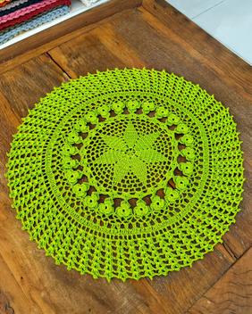 Toalha De Mesa Redonda P Primavera Lisa 60cm Artesanal - Maria Croche ...