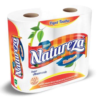 Toalha de Papel Cozinha com 100 Folhas c/2 Rolos Natureza - Papel ...