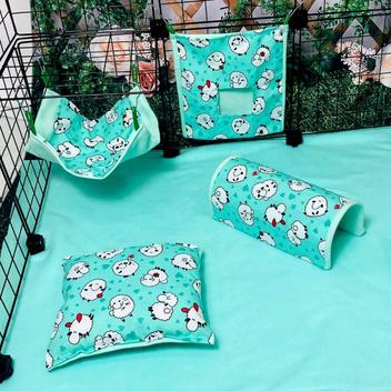 Toca, Porta Feno E Rede Para Porquinho Da Índia - Kit C/ 5 P Enxoval ...