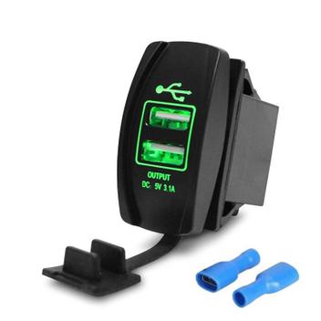 Tomada 12/24V Usb Veicular Encaixe Painel Saídas 1.0A + 2.1A - Tomada ...
