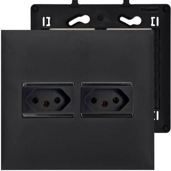 Tomada 20a Preta Dupla 4x4 Com Suporte Espelho Pial Plus+ - Legrand - Espelho / Placa de Tomada ...
