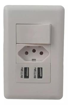 Tomada Com Usb Duplo Tomada Dupla 3 Pinos Parede 4 Em 1 - wall socret ...