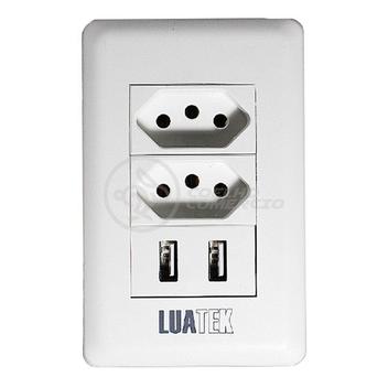Tomada de Parede 2 Entrada Fonte 2 USB 5v Smart House Casa Inteligente ...