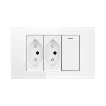 Tomada de Parede com USB, Tipo-C e RJ45 - Painel de Vidro Temperado ...