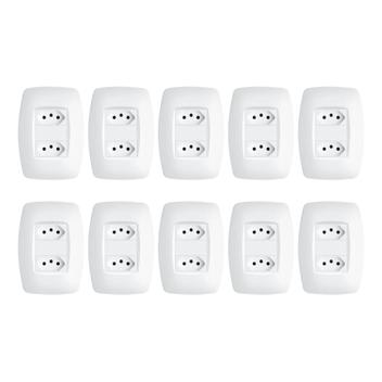 Tomada dupla 10a/250v com placa 4x2 Fame Elegance 10 unidades - Tomadas ...