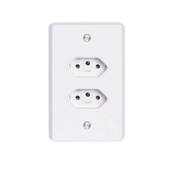 Tomada dupla embutir branco 2x4 2t 10a 2p+t (pratika) - Módulo de ...