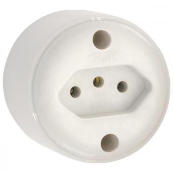 Tomada Externa Fame 2P+T. Grande 1424 Cinza . / Kit C/ 20 Peças ...