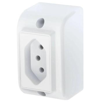 Tomada Fame 2P+T 10A/250V Nova Sobrepor - 2549 - Módulo de Tomada ...