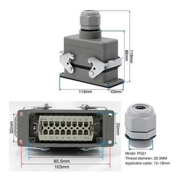 Tomada Industrial 16 Pinos - Cabo Superior - 16A - IP65 - ENG Automação ...