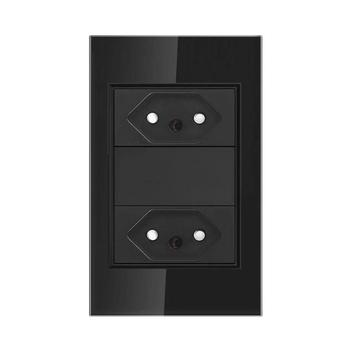 Tomada Padrão Brasileira 10A/20A - 2 Gangues com Painel de Vidro ...