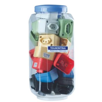 Tomada retangular 2P T 10A 250V~ embalagem em potes - Tramontina ...