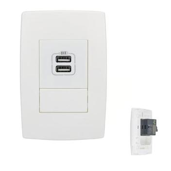 TOMADA USB 2 ENT. 3000mA 4X2 BRANCO PIALPLUS LEGRAND - COD 615089 ...