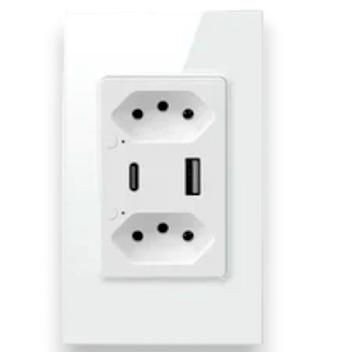 Tomada Usb De Parede Universal Bivolt 2.1a Tipo C e USB - JCom ...