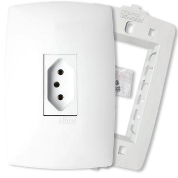 Tomada Vertical 20A Elétrica 110 220V Branca Brilho Home - B.Lux Home ...