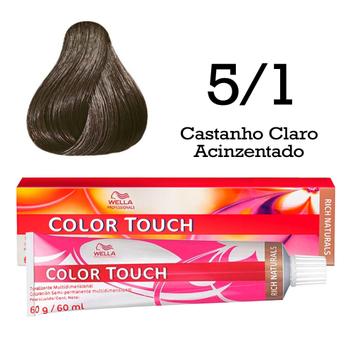 Tonalizante 5/1 Castanho Claro Acinzentado Color Touch Wella Professionals - Tonalizante de ...