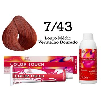 Tonalizante Color Touch 7/43 Louro Médio Vermelho Dourado + Ox Wella ...