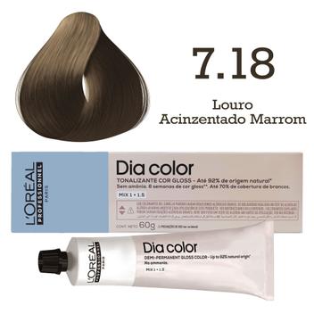 Tonalizante Dia Color 7.18 Louro Acinzentado Marrom L'Oréal ...