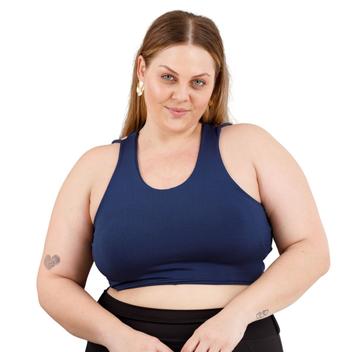 Top Esportivo Feminino Suplex Duplo Reforçado Moda Básica Fitness Plus ...