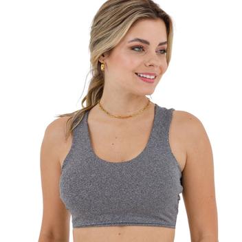 Top Feminino Esportivo Suplex Duplo Reforçado s/Bojo Moda Fitness ...