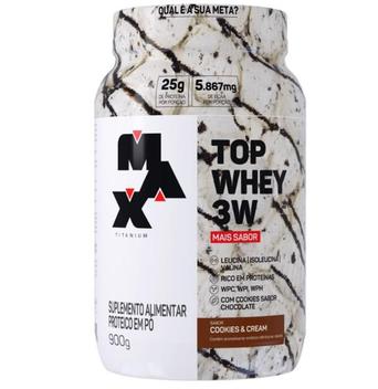 Top Whey 3W + Sabor 900G - Max Titanium Cookies & Cream - Whey Protein ...