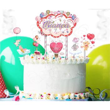 Topo De Bolo Balões Balão Ursinho Topper - Mec Art - Topo de Bolo ...
