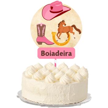 Topo de Bolo Boiadeira Personalizado - Folia de Cores - Topo de Bolo ...