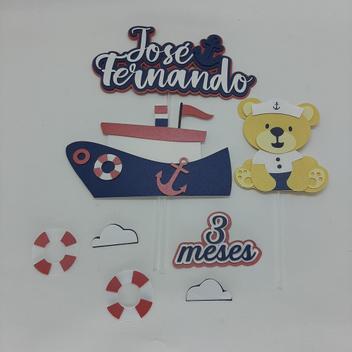 Topo de Bolo Marinheiro Ursinho personalizado - miwl art - Topo de Bolo ...