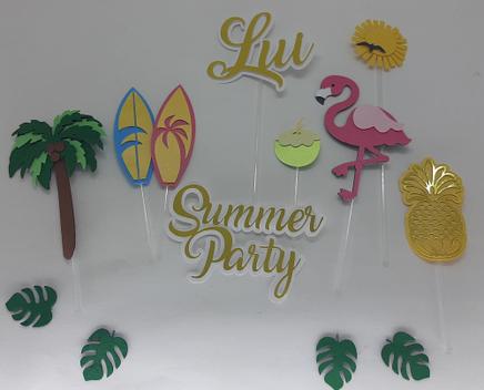 Topo De Bolo Praia Tropical Personalizado - miwl art - Topo de Bolo ...
