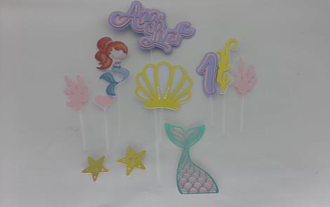 Topo de Bolo Sereia personalizado - miwl art - Topo de Bolo - Magazine ...