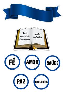 Topo Topper de Bolo Personalizado C/Nome Evangélico Biblia - Zoom Paper ...