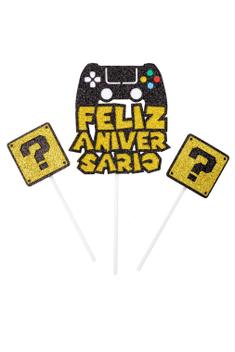Topo Topper de Bolo Vídeo Game Games Vivarte - Inspire sua Festa Loja ...