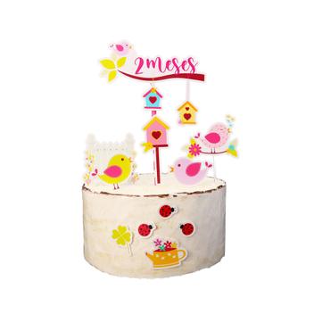 Topper de Bolo Mesversário 2 Meses Jardim Emcantado - Decoração de ...