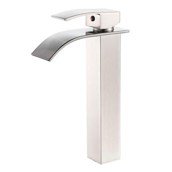 Torneira de banheiro VOTON Vessel Sink Brushed Nickel Tall Modern ...