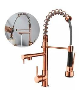 Torneira Gourmet De Cozinha Monocomando Aço Inox 304 Flexível 2 Saídas ...