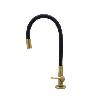 Torneira Gourmet Tubo Flexível Colorida Preta Com Dourado Gold Fosco ...