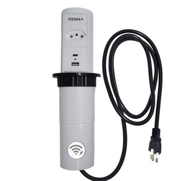 Torre de Tomada Automática 1 Tomada Com 2 USB e Wireless Branca - Renna ...