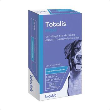 Totalis Maxi Biovet Vermífugo Para Cães - 2 Comprimidos - Vermífugo Pet ...