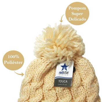 Touca Inverno Unissex Pompom Frio Em Poliéster Lã Vsi01010 - Redstar ...