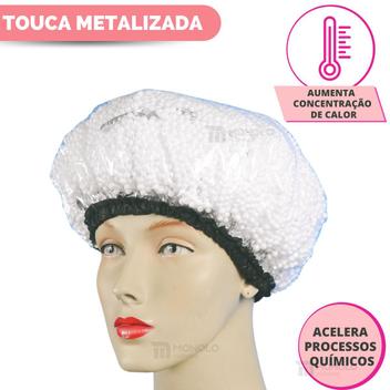 Touca Térmica Metalizada c/ bolinhas isopor p/ Hidratação Capilar ...