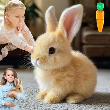Toy Bunny WSNDNSWR My Realistic Bunny Interactive Brown - Carrinho de ...