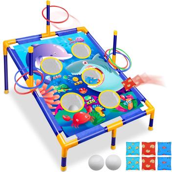 Toy de brinquedo de jogo Bean Bag Toss 3 em 1 com suporte para crianças ...
