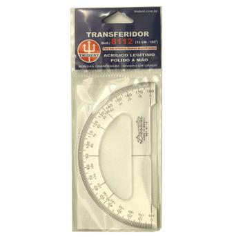 Transferidor 8112 - 180 Graus - 12cm - TRIDENT - Transferidor Escolar ...