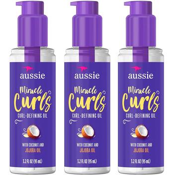 Tratamento de cabelo Aussie Miracle Curls Defining Oil 100mL x3 ...
